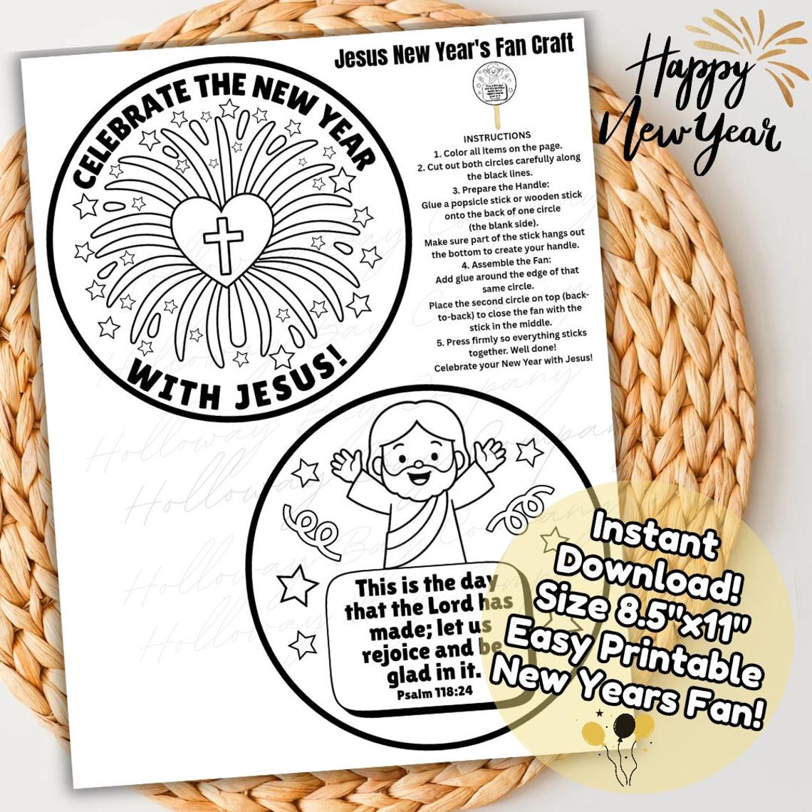 Jesus New Years Craft, Sunday School Lesson New Year's 2026 Activity ...