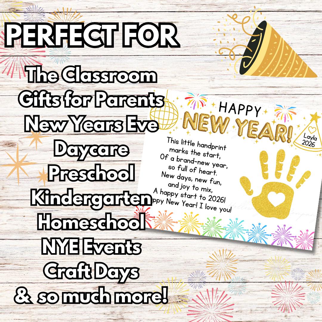 2026 New Years Poem Handprint Craft Kindergarten Preschool Prek Daycare ...