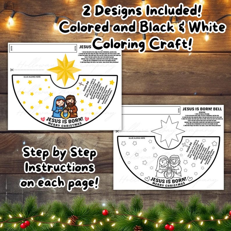 Jesus is Born Bell Craft, Christmas Bible Craft, Jesus Birth Sunday ...