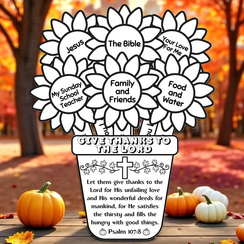 Give Thanks to the Lord Scripture Craft, Thanksgiving Crafts Bible ...
