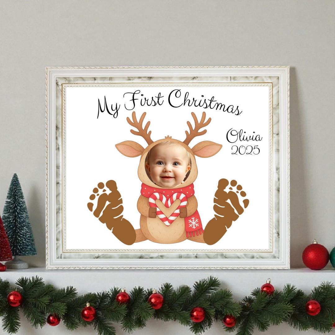 My First Christmas Handprint Footprint Art, Christmas Crafts for Kids ...