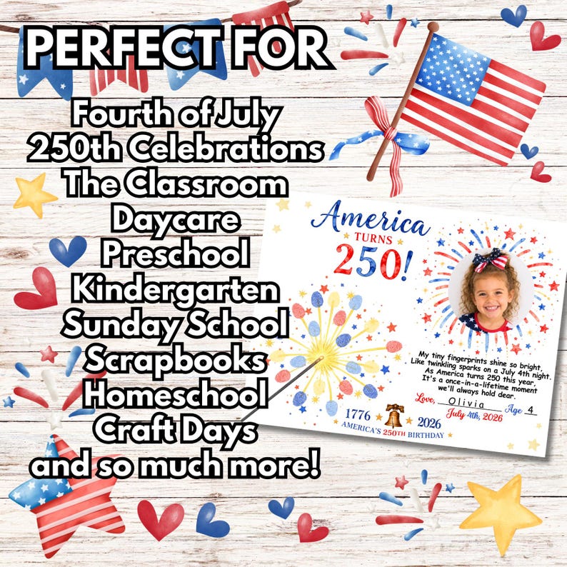 4th of July Craft for Kids America 250 Fingerprint Craft Fourth of July ...