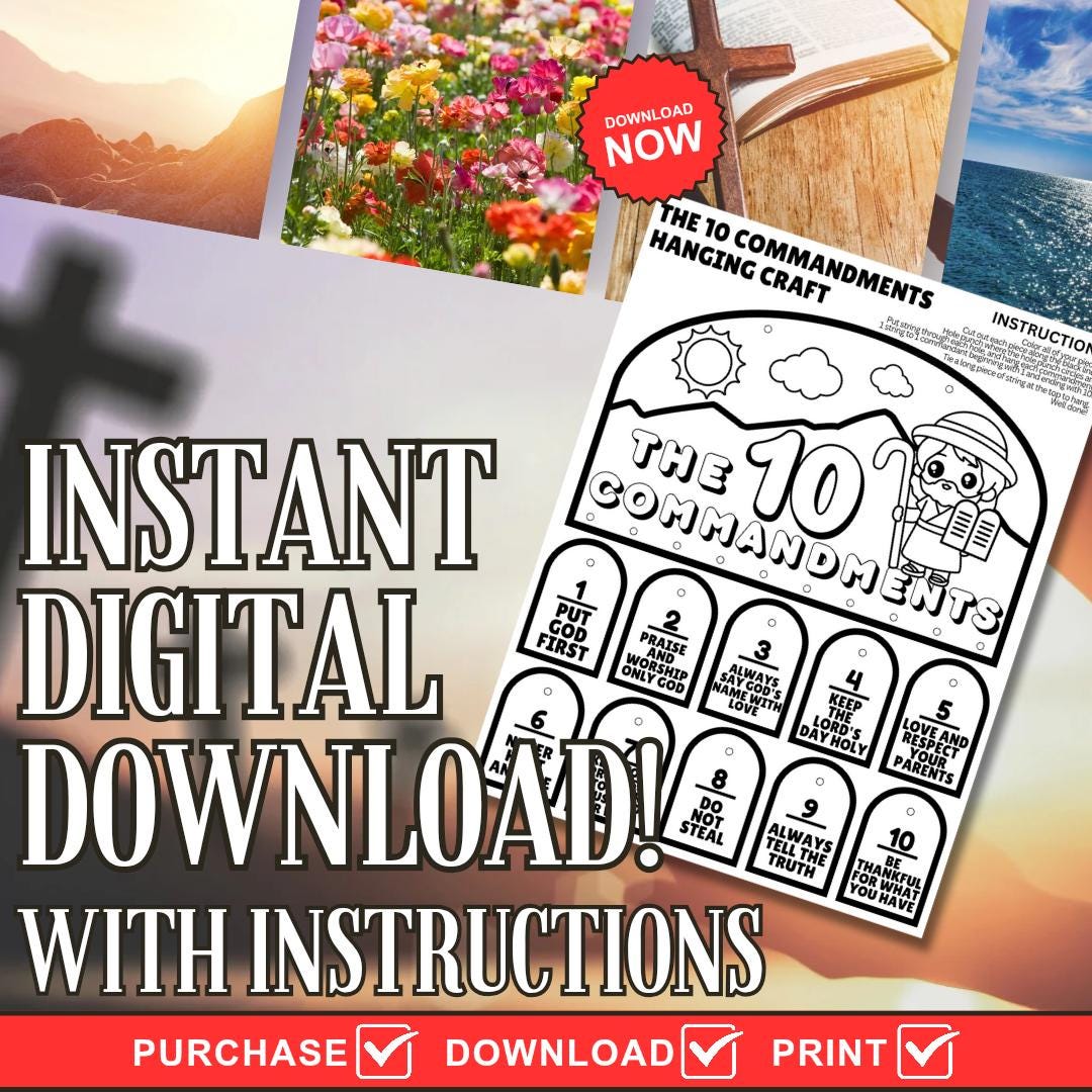 10 Commandments Craft, Sunday School Printables, Kids Sunday School ...