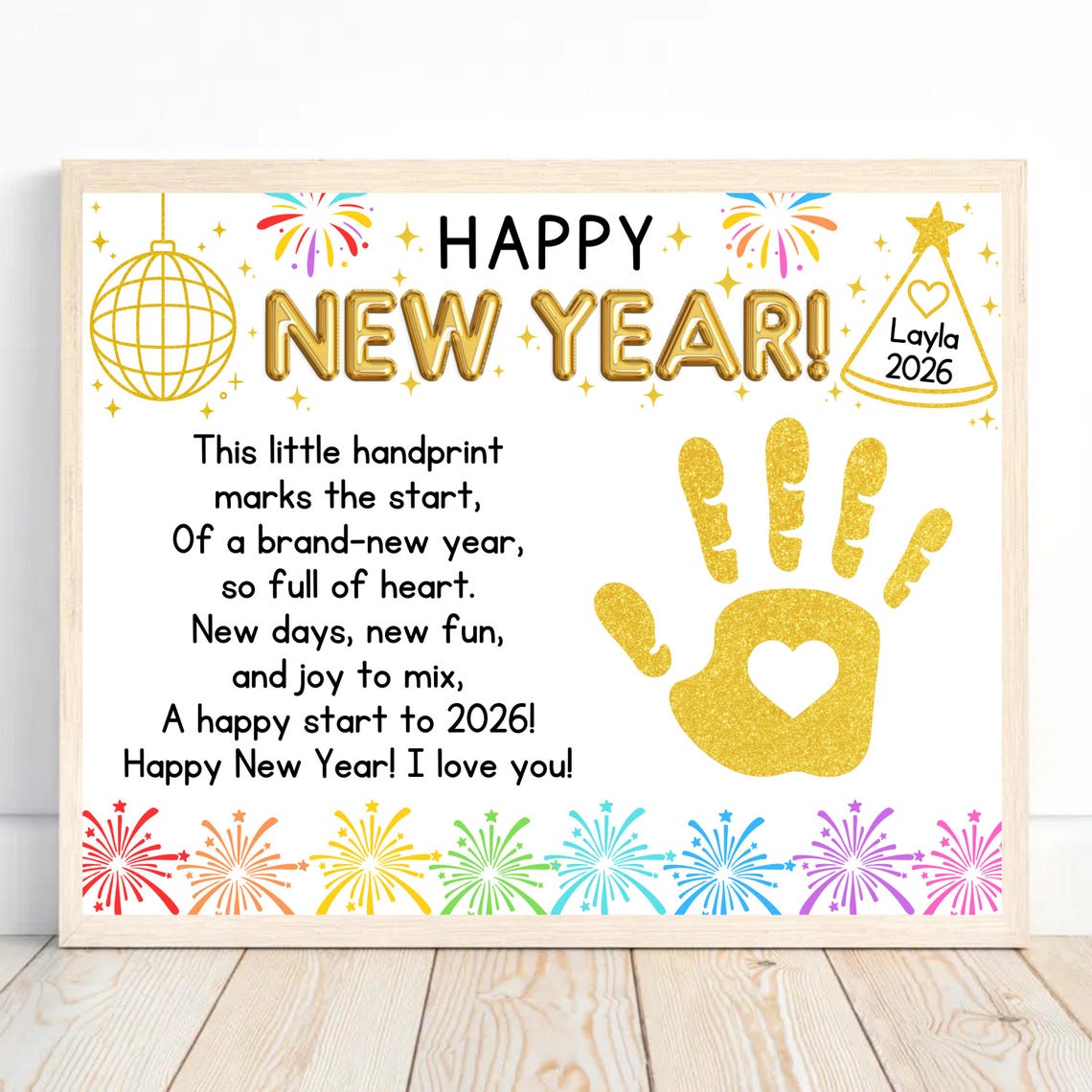 2026 New Years Poem Handprint Craft Kindergarten Preschool Prek Daycare ...