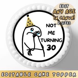 EDITABLE Meme Birthday Cupcake and Cake Toppers, Hilarious Birthday ...