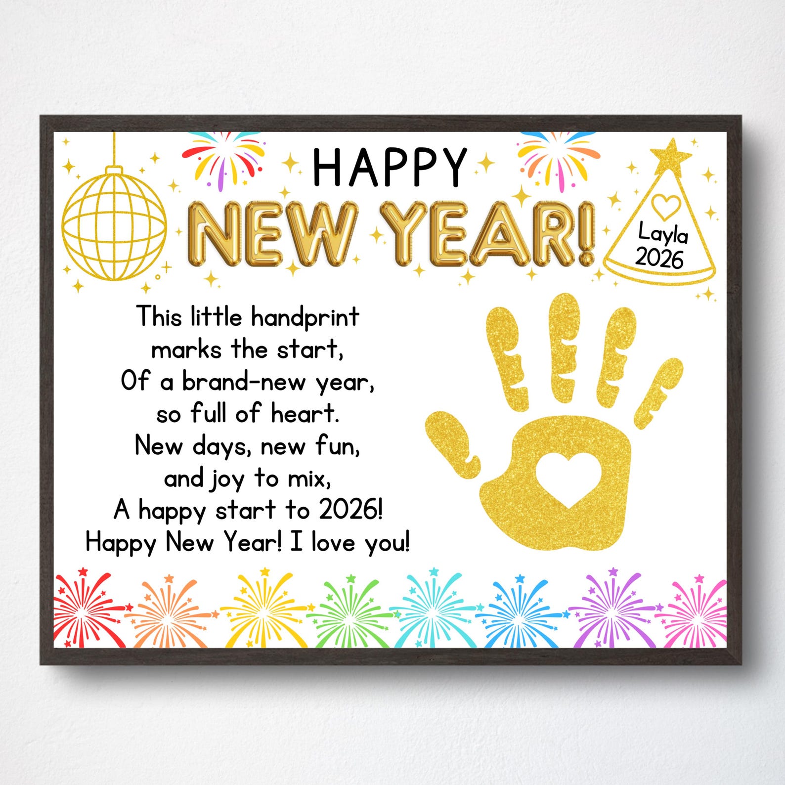 2026 New Years Poem Handprint Craft Kindergarten Preschool Prek Daycare ...