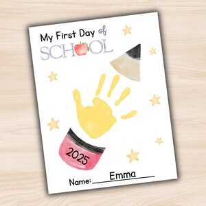 First Day of School Handprint Craft, Kindergarten Preschool Prek ...