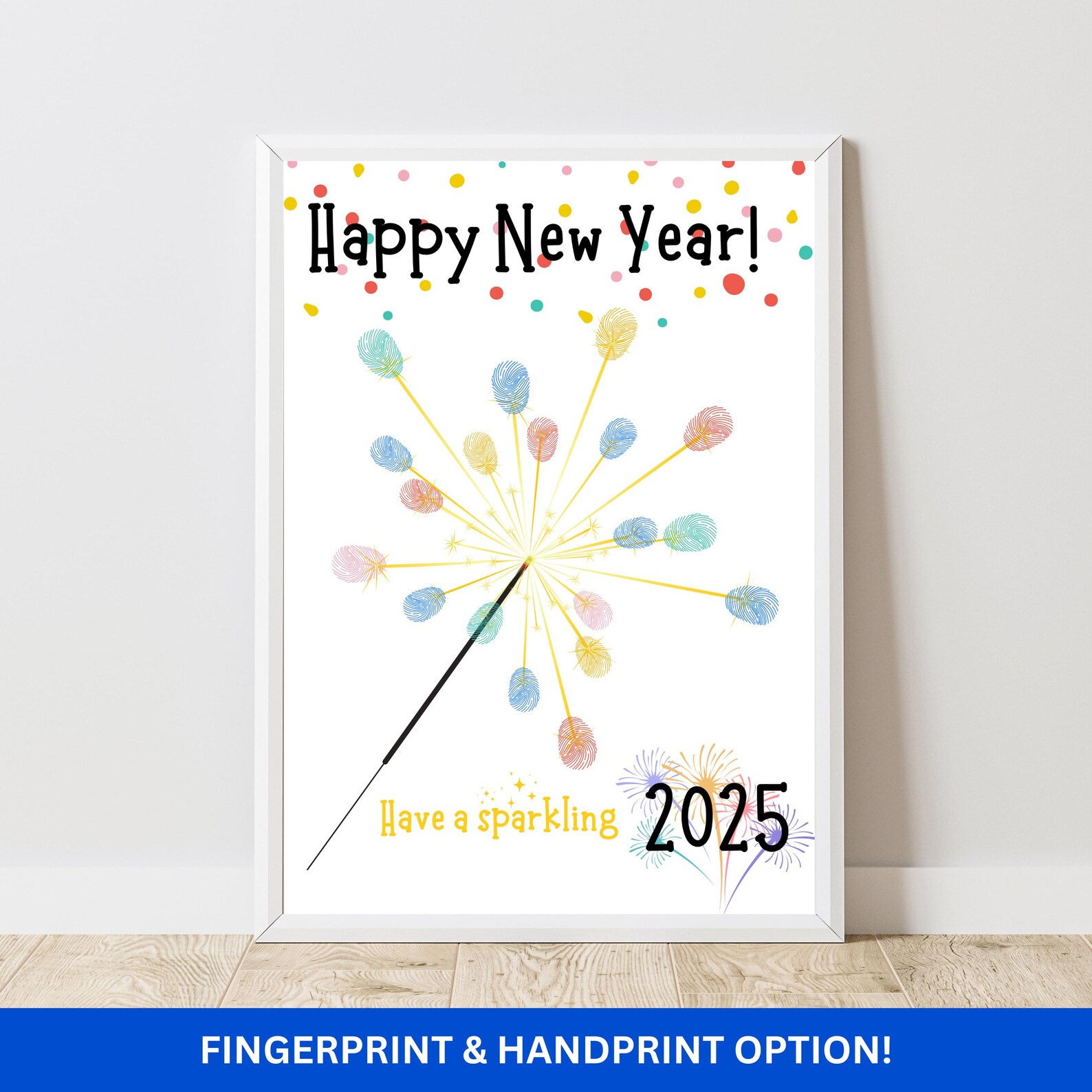 New Years Handprint Art, New Years Decor, New Years Craft, New Years ...