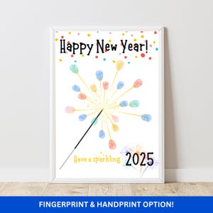 New Years Handprint Art, New Years Decor, New Years Craft, New Years ...
