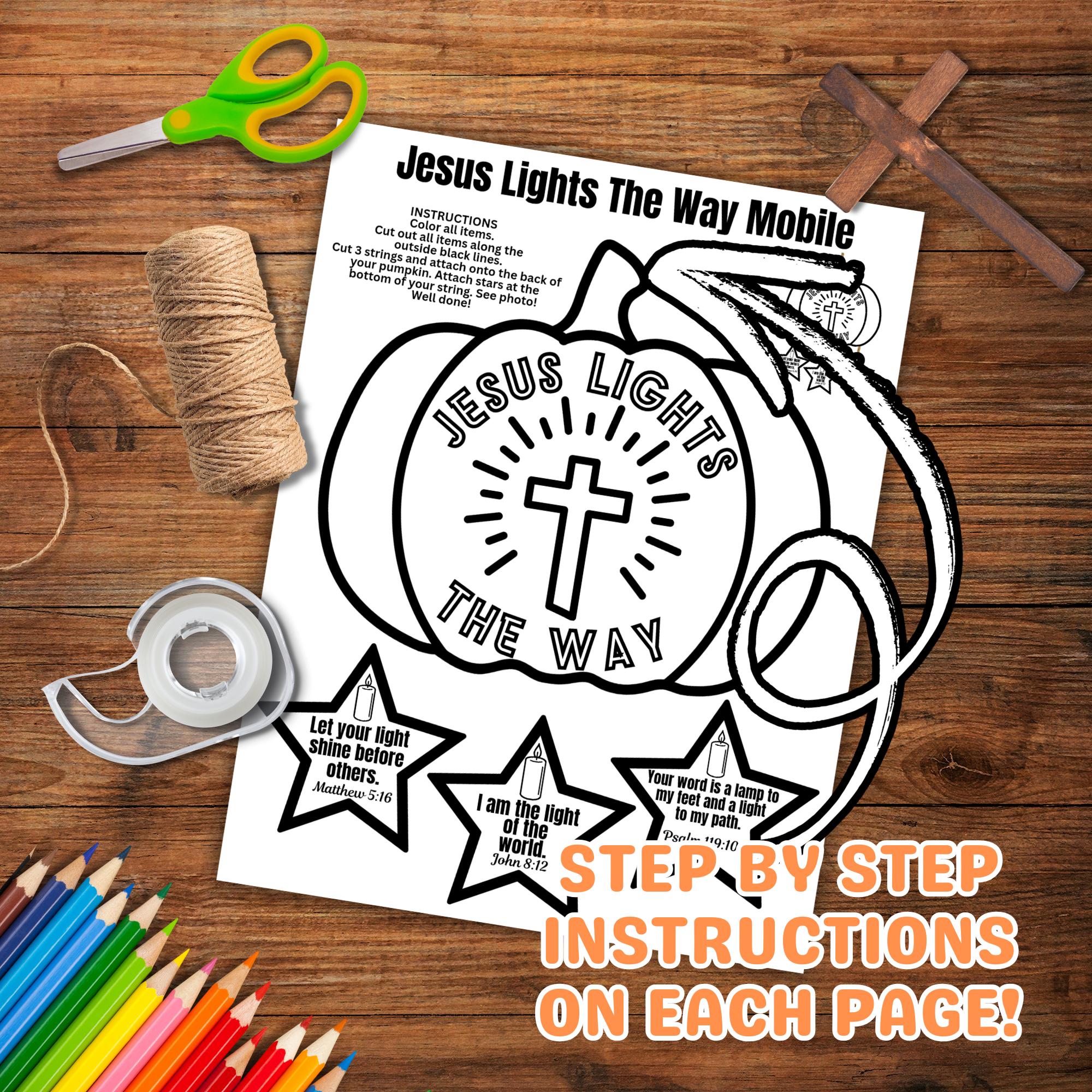 Jesus Lights the Way Mobile Craft, Sunday School Crafts, Fall Crafts ...