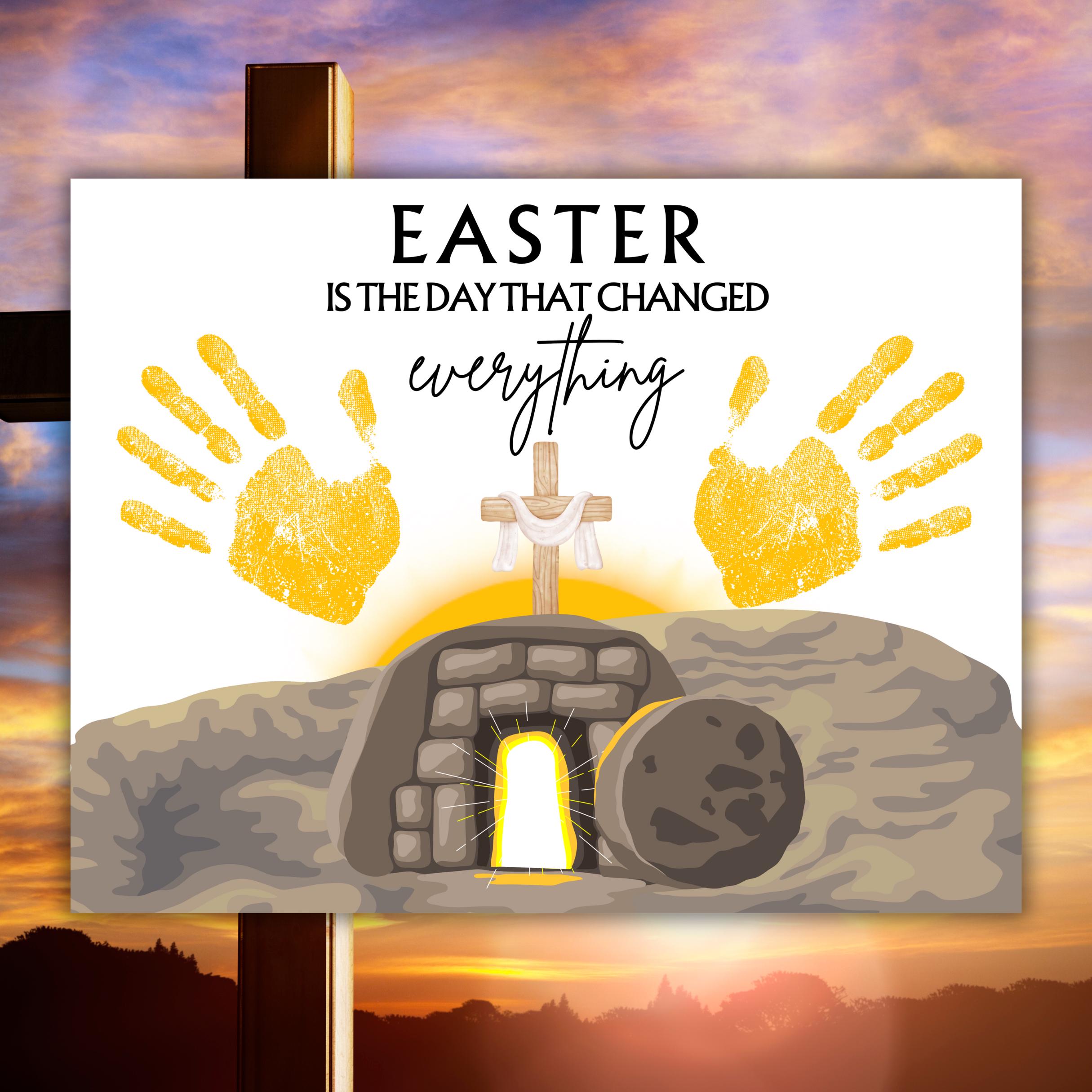Easter Handprint Craft, Easter Printable, Christian Easter Crafts ...