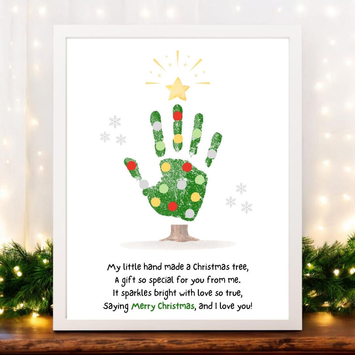 Christmas Handprint Craft, Christmas Tree Handprint Art Christmas ...