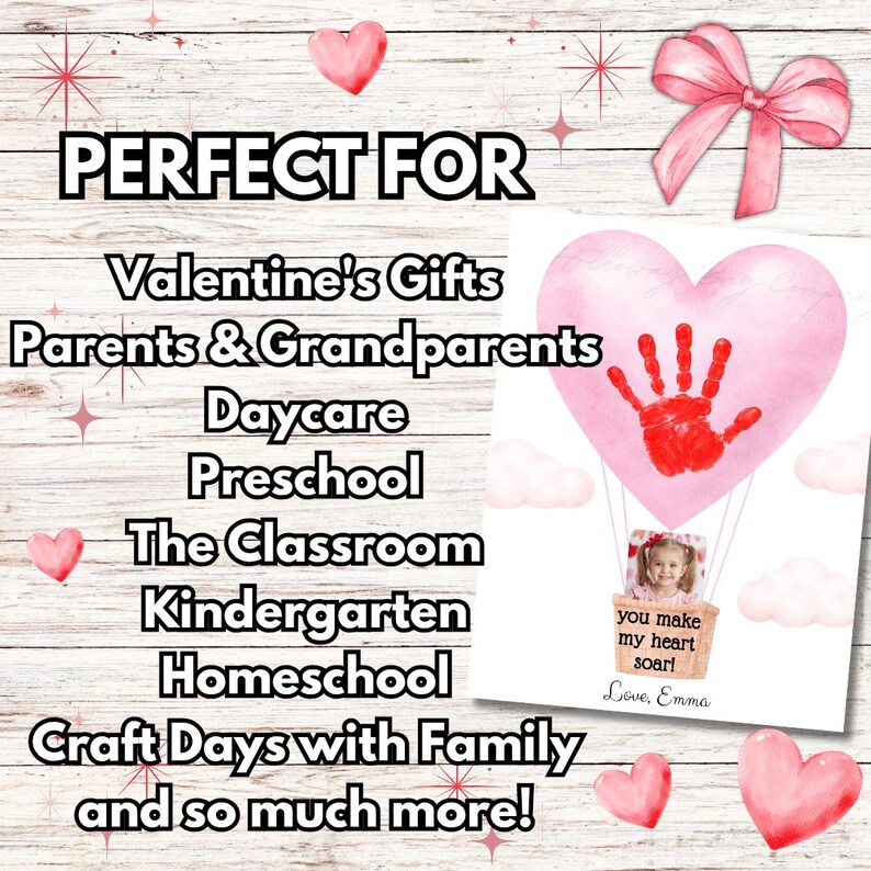 Valentines Day Handprint Craft Toddler Kindergarten Preschool Prek ...