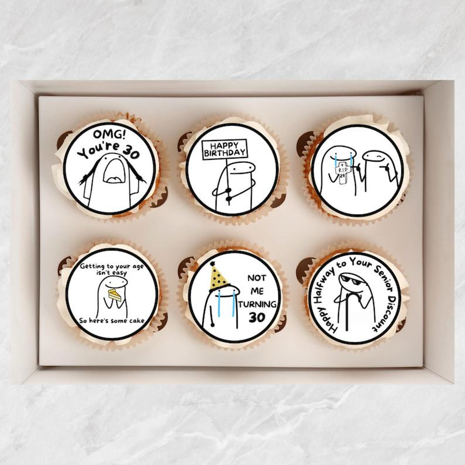 Meme Birthday, Funny Cupcake Toppers, Birthday Decor, Meme Cake Cupcake ...