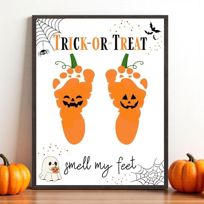 Halloween Crafts, Fall Crafts for Kids, Baby Toddler Footprint Fall ...