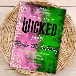 Wicked Invite, Wicked Birthday Invitation, Wicked Invitation, Wicked ...