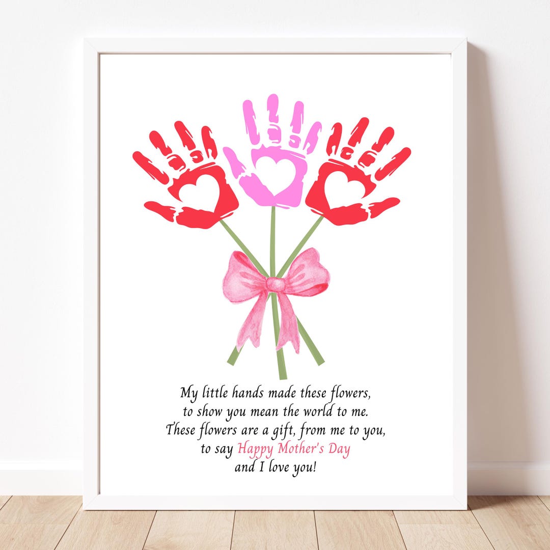 Mothers Day Handprint Craft Art, Mothers Day Crafts, Mothers Day ...