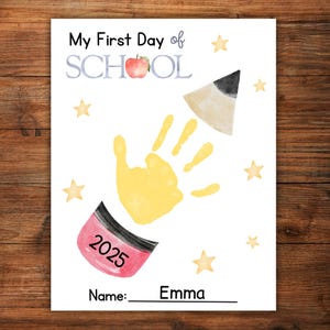 First Day of School Handprint Craft, Kindergarten Preschool Prek ...