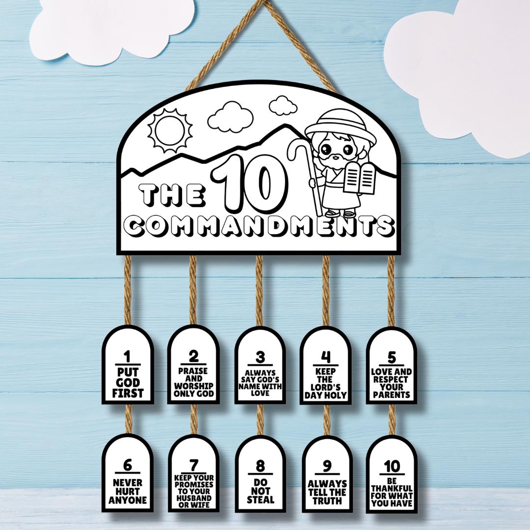 10 COMMANDMENTS Bible Craft for Kids, Sunday School Printables, Kids ...