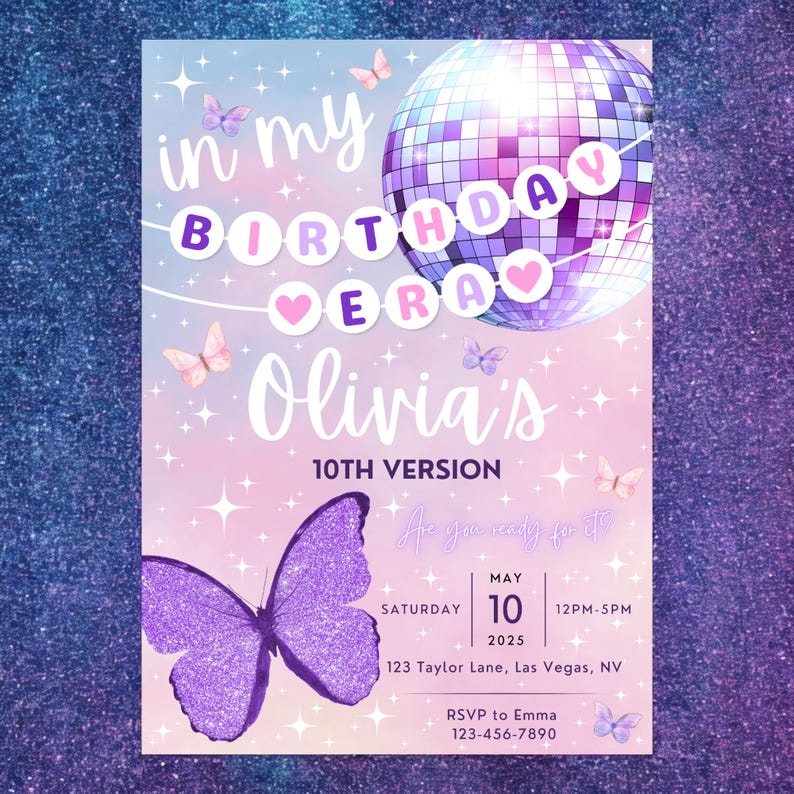 In My Birthday Era, Taylor Birthday Invitation, Era Party, Taylor ...