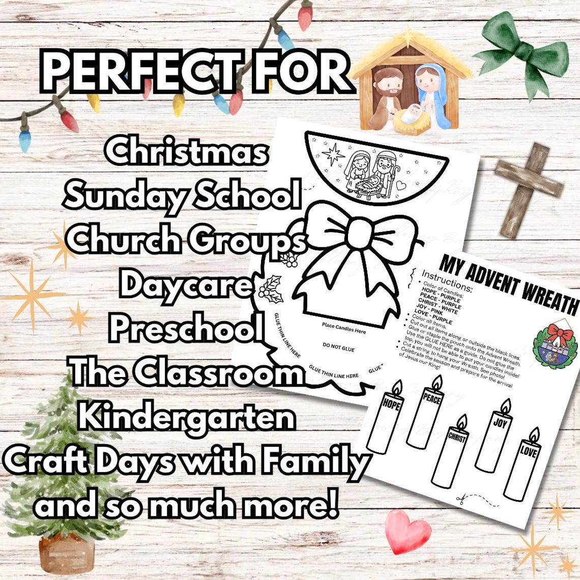 Advent Sunday School Craft, Advent Wreath Christmas Coloring Page ...