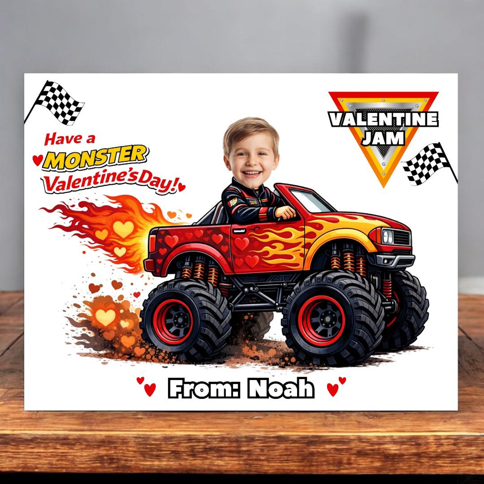 Monster Truck Valentines, Monster Truck Valentine's Cards, Classroom ...