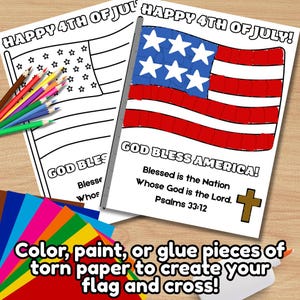 Fourth of July Craft Template Patriotic American Flag Printable Summer ...
