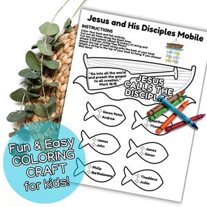 JESUS Calls the Disciples Mobile Hanging Craft, Kids Sunday School ...