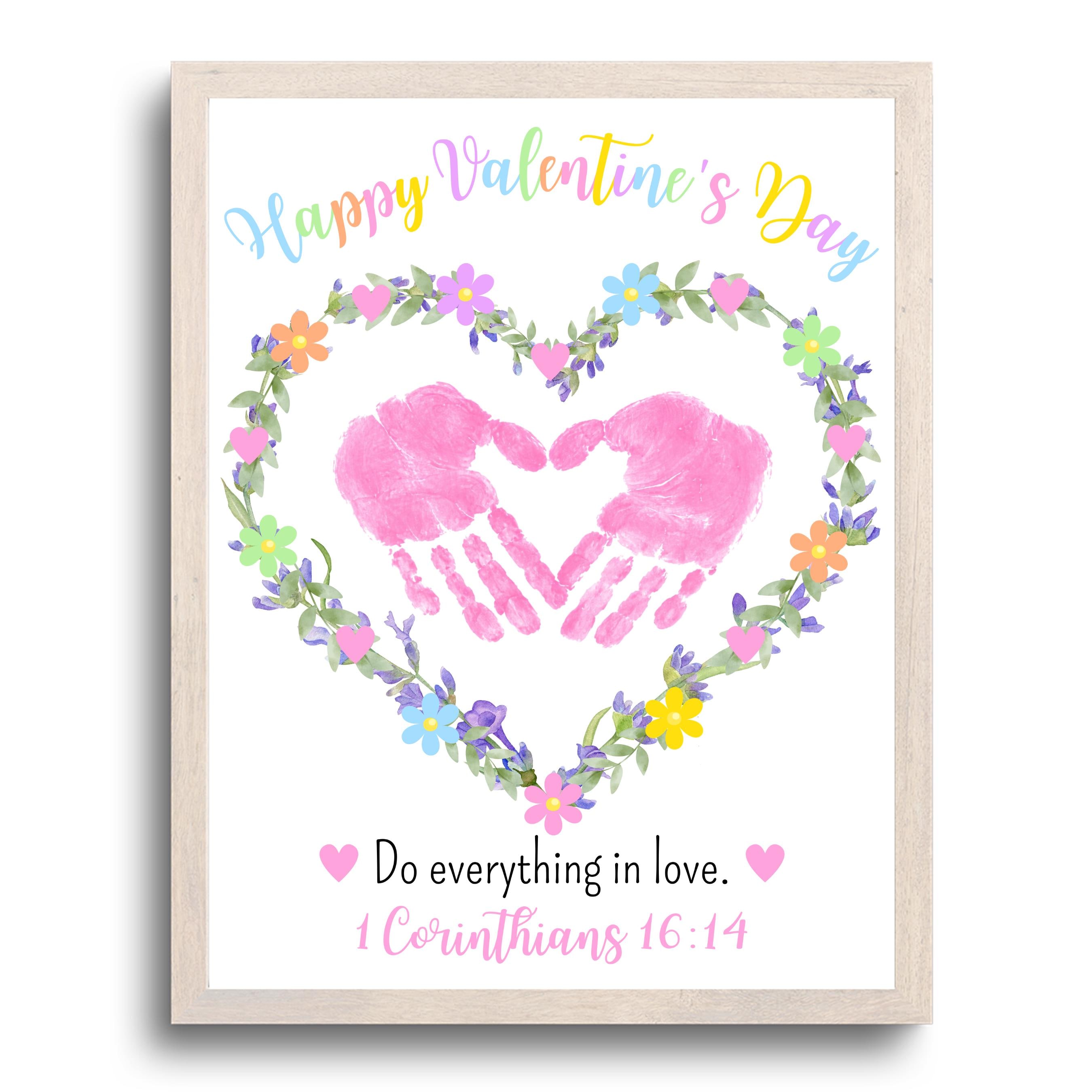 Valentine's Day Handprint Art Valentines Crafts Kids Sunday School ...