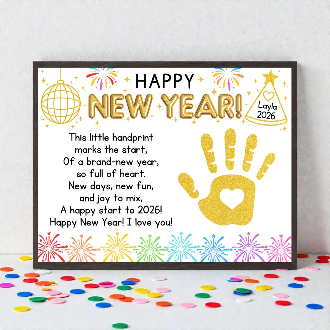 2026 New Years Poem Handprint Craft Kindergarten Preschool Prek Daycare ...