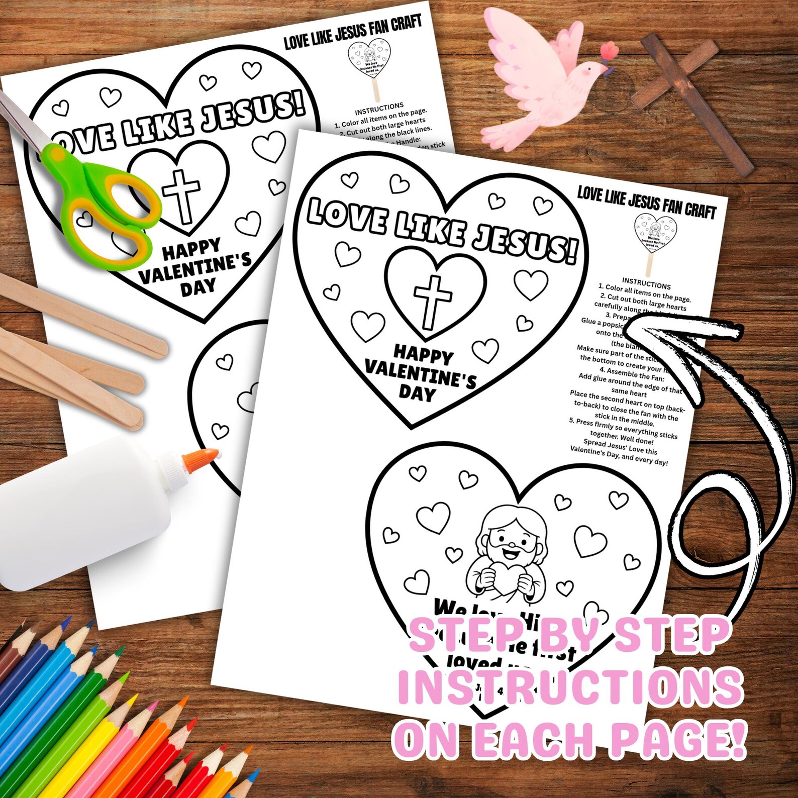 Love Like Jesus Valentines Day Bible Craft, Sunday School Lesson ...