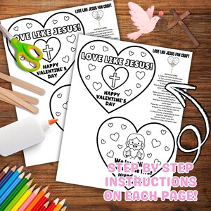 Love Like Jesus Valentines Day Bible Craft, Sunday School Lesson ...