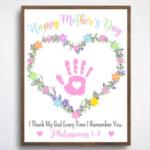 Christian Mothers Day Crafts for Kids, Mothers Day Handprint Art, Kids ...