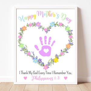 Christian Mothers Day Crafts for Kids, Mothers Day Handprint Art, Kids ...