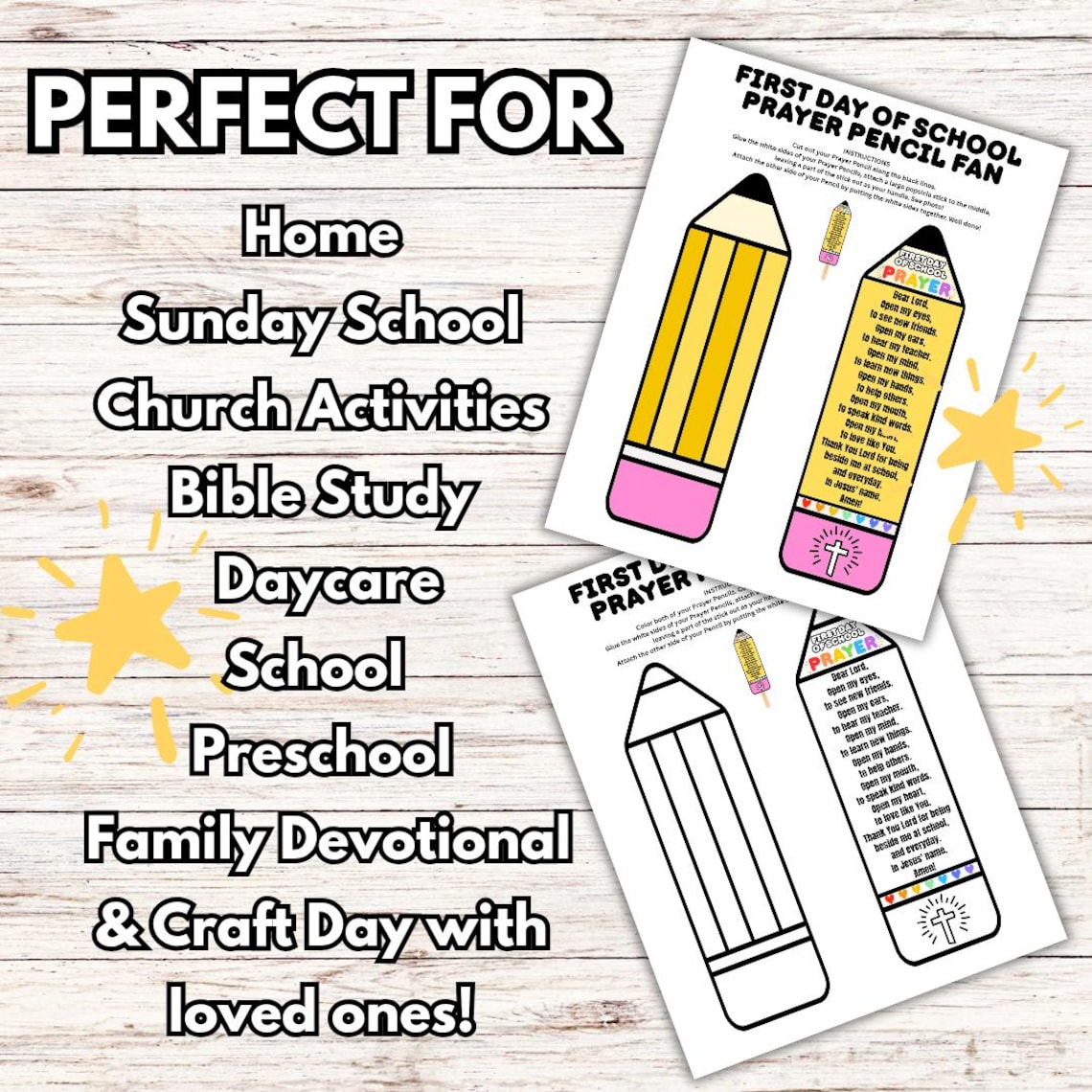 Bible Craft for Kids, Back to School Christian Activity, Printable ...