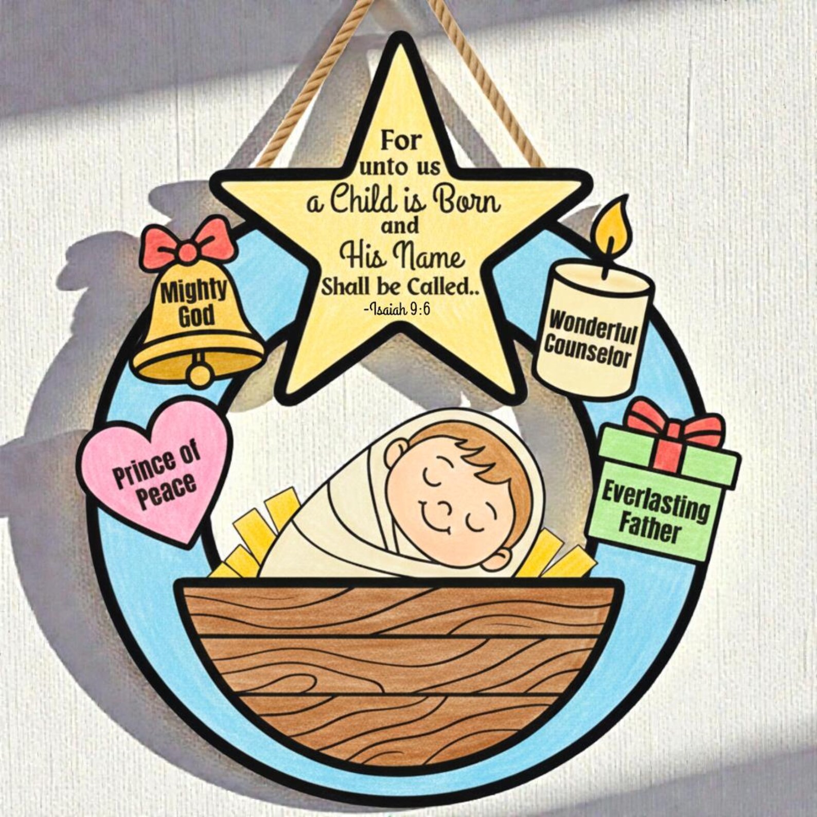 Christmas Bible Craft, Jesus Sunday School Lesson, Advent Activity ...