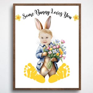 Easter Crafts for Kids, Easter Bunny Footprint Art, Easter Footprint ...