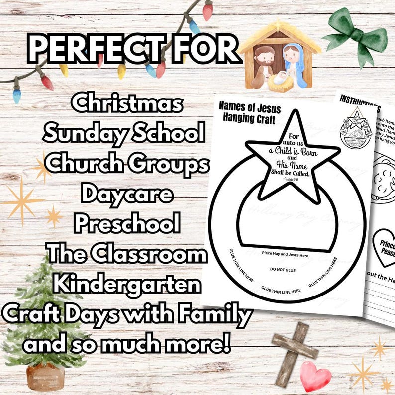 Christmas Bible Craft, Jesus Sunday School Lesson, Advent Activity ...