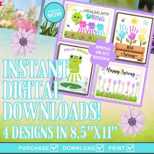 Spring Handprint, Spring Handprint Craft, Kids Craft Bundle, Spring ...