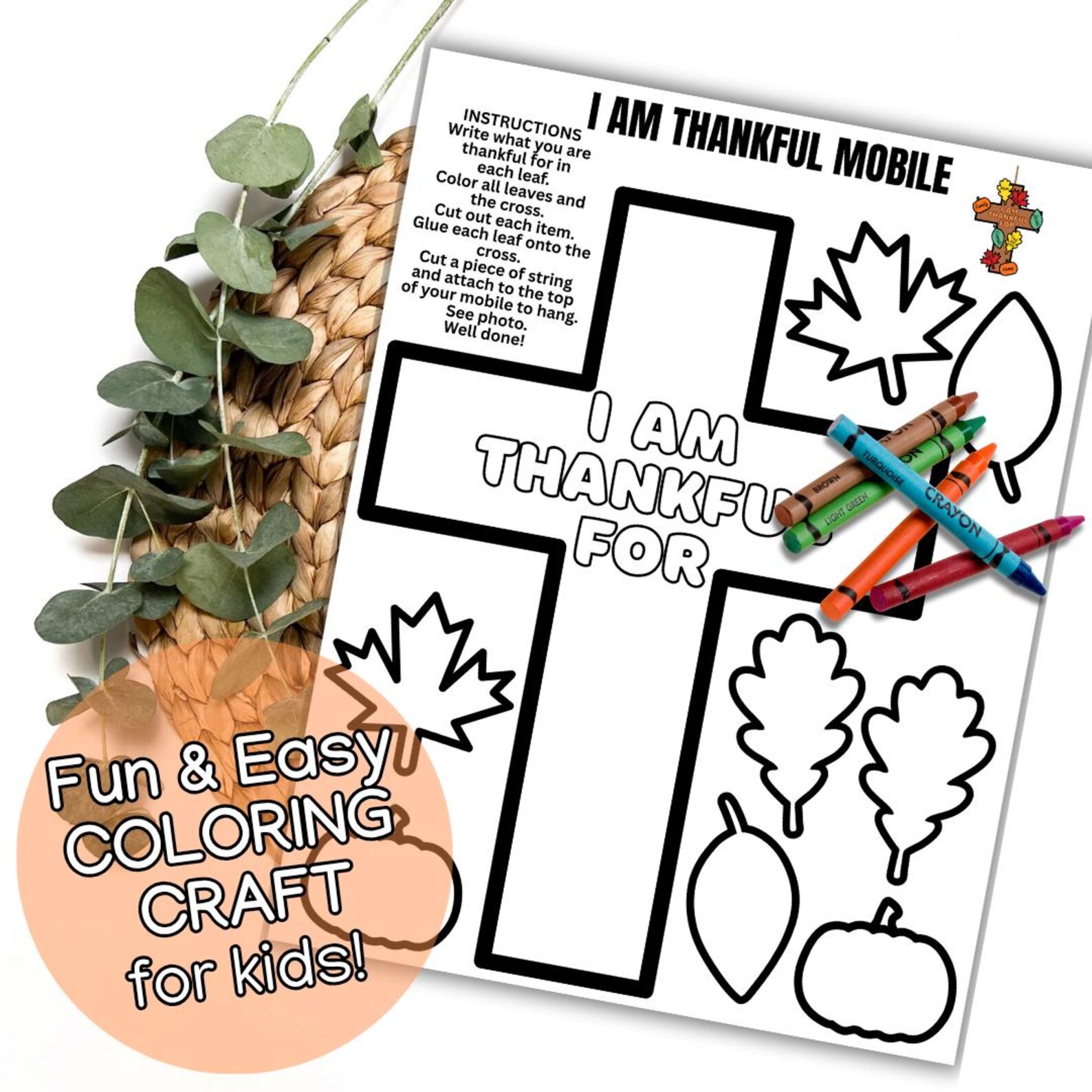 Thanksgiving Thankful Mobile, Fall Christian Crafts, Sunday School ...