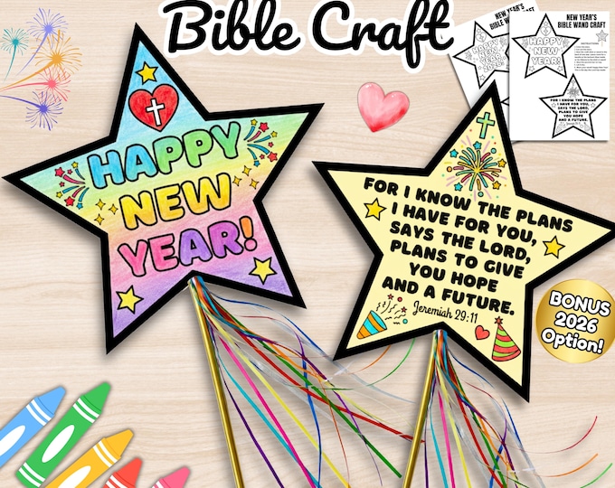 New Years Bible Craft Sunday School Lesson New Years 2026 Activity ...