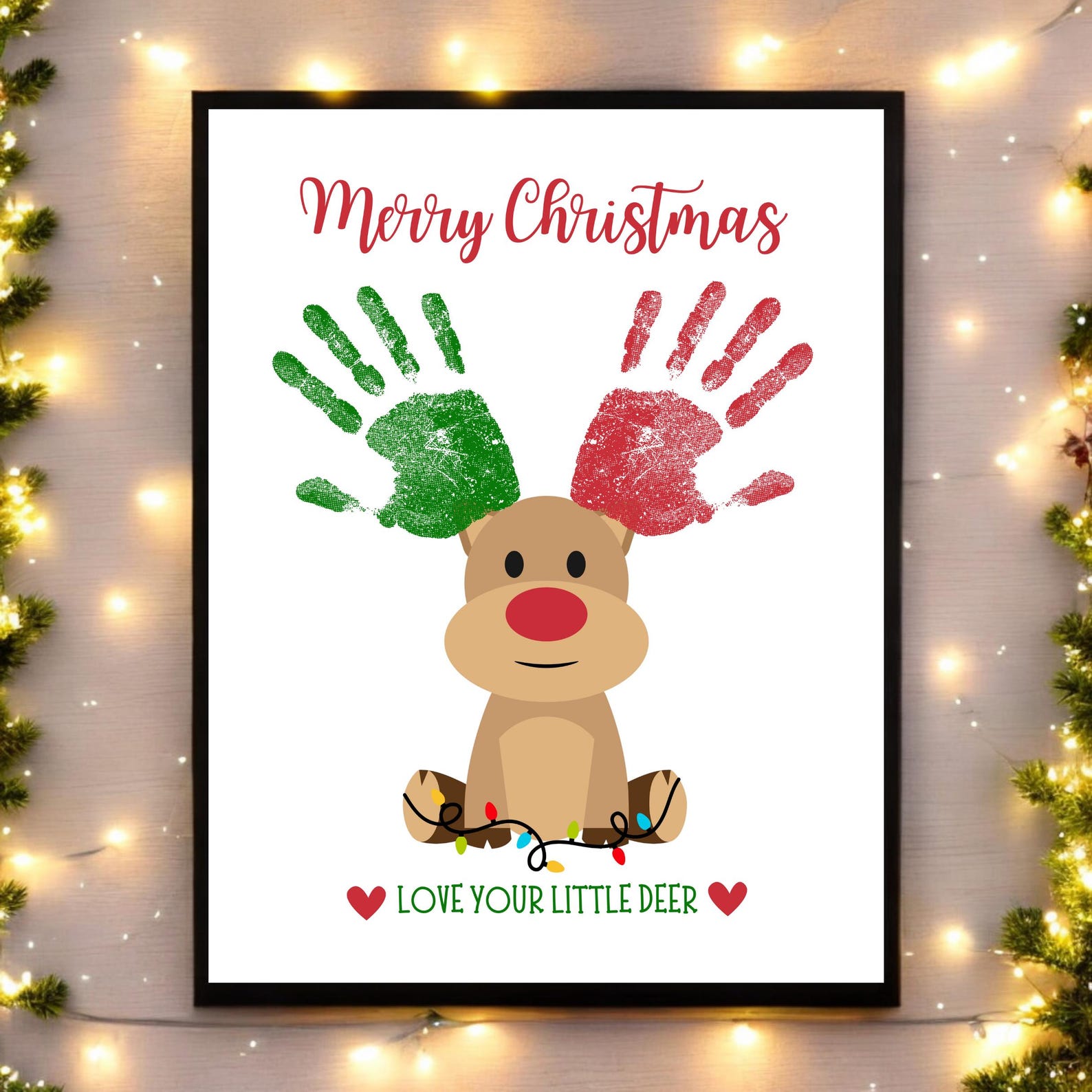Reindeer Christmas Handprint Art, Christmas Printable, Kids Handprint ...