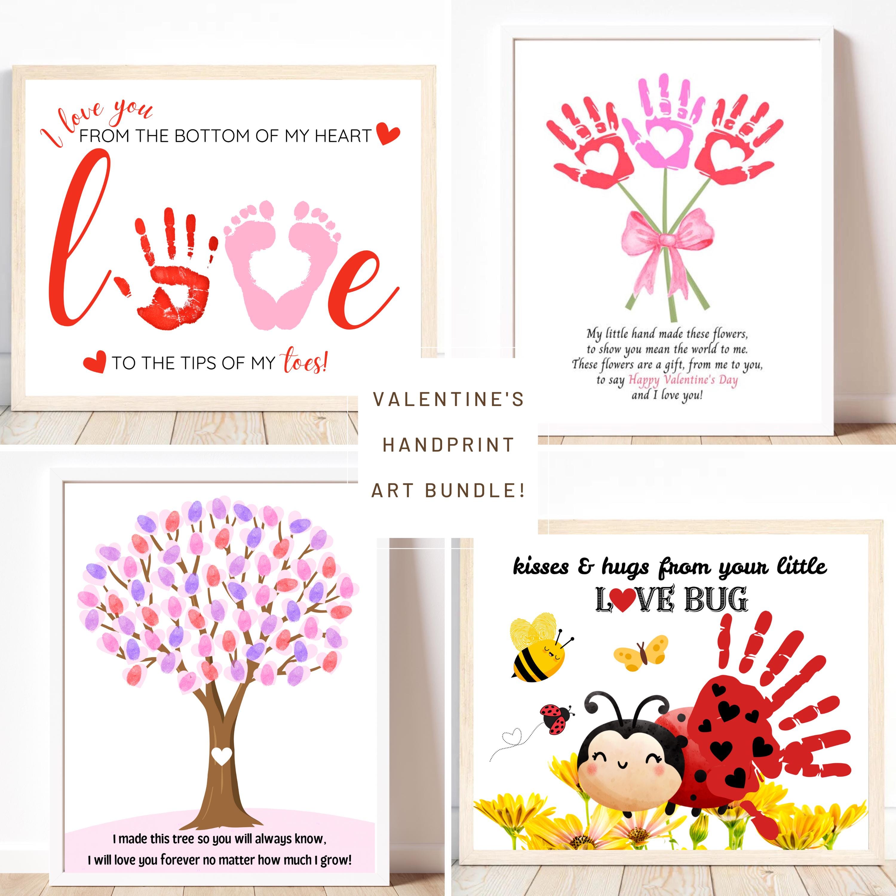 Valentine's Day Handprint Art, Valentine Toddler Craft, Handprint Craft ...