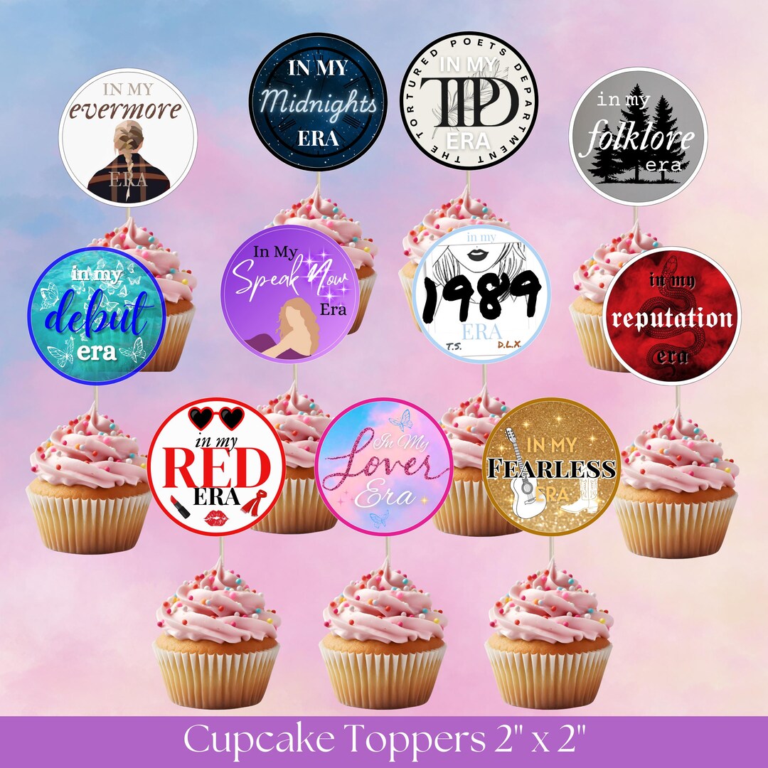 In My Eras Cupcake Topper Printable, Taylor Birthday Decorations, TS ...