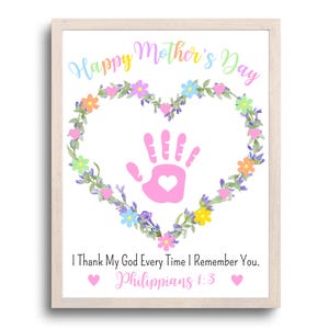 Christian Mothers Day Crafts for Kids, Mothers Day Handprint Art, Kids ...