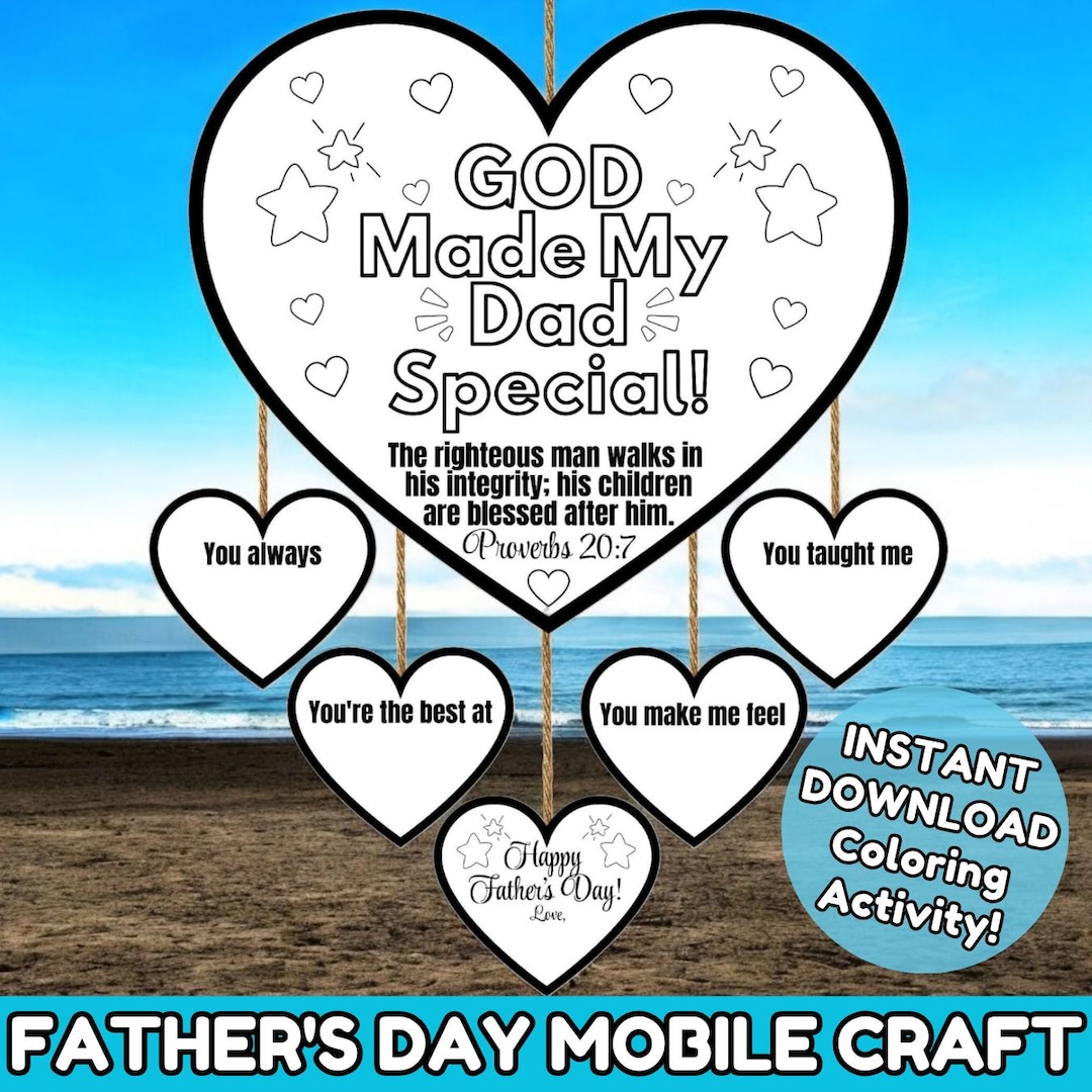 God Made My Dad Special Father's Day Craft Mobile, Fathers Day Crafts ...
