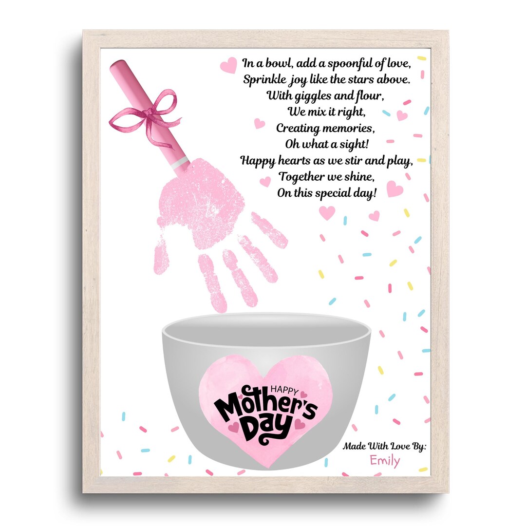 Mothers Day Handprint Art Craft, Mothers Day Craft, Gift for Mom ...