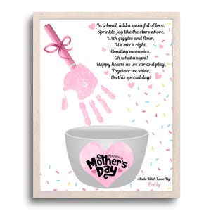 Mothers Day Handprint Art Craft, Mothers Day Craft, Gift for Mom ...