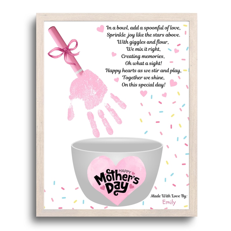 Mothers Day Handprint Art Craft, Mothers Day Craft, Gift for Mom ...