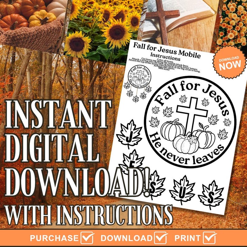 Fall for Jesus Mobile Hanging Craft, Fall Crafts Kids Sunday School ...